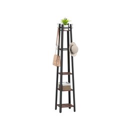 HOMCOM Garderobenst&auml;nder in Braun 34,8L x 34,8B x 179H cm | Gr.: onesize