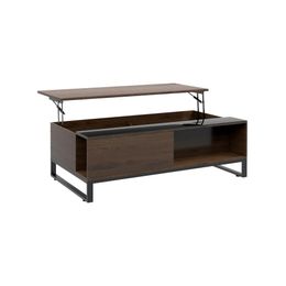 HOMCOM Couchtisch in Walnuss & Schwarz 102L x 58B x 35,5H cm | Gr.: onesize