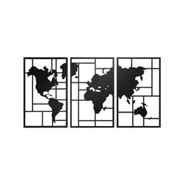 HOMCOM Metall Wanddeko in Schwarz 150L x 1,9B x 80H cm | Gr.: onesize