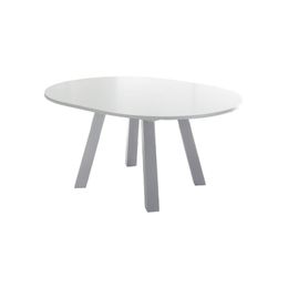 58 aufm Kessel ESSTISCH Rund ausziehbar Edda 4 130 x 130 x 78 K&uuml;chentisch Wei&szlig; Matt Lack | Gr.: onesize