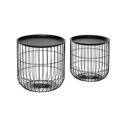 HOMCOM Beistelltisch Set in Schwarz 40L x 40B x 40H cm | Gr.: onesize