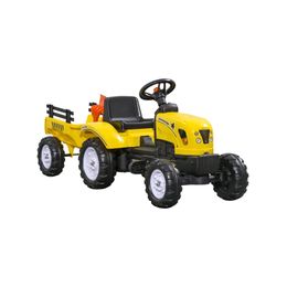 HOMCOM Trettraktor in Gelb 133L x 42B x 51H cm | Gr.: onesize