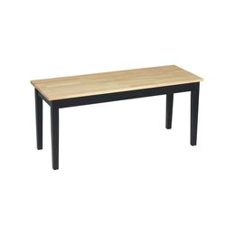 HOMCOM Sitzbank in Natur & Schwarz 102L x 36B x 45H cm | Gr.: onesize