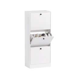HOMCOM Schuhschrank in Wei&szlig; 47L x 28B x 115H cm | Gr.: onesize