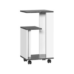 HOMCOM Nachttisch in Grau & Wei&szlig; 35L x 29,5B x 65,5H cm | Gr.: onesize