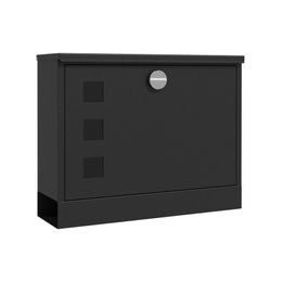 HOMCOM Briefkasten in Schwarz 36,5L x 11,5B x 29H cm | Gr.: onesize