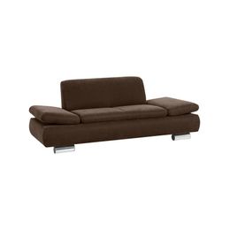 58 aufm Kessel SOFA 2-Sitzer Kaye Bezug Veloursstoff Metallfu&szlig; verchromt / braun | Gr.: onesize