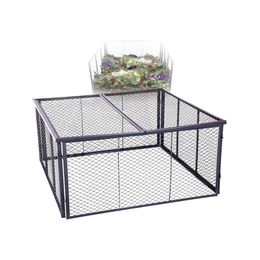 Novatool Garten-Komposter Metall 100x100x50 cm + Deckel oder Boden, mi in Silber | Gr.: onesize