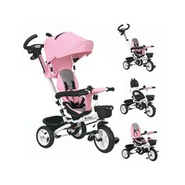 HOMCOM 6-in-1 Dreirad in Rosa 112L x 50B x 104H cm | Gr.: onesize