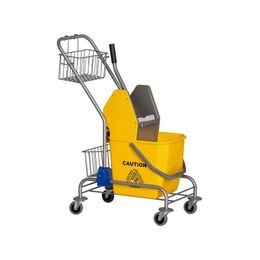 HOMCOM Putzwagen in Gelb 73L x 45B x 95H cm | Gr.: onesize