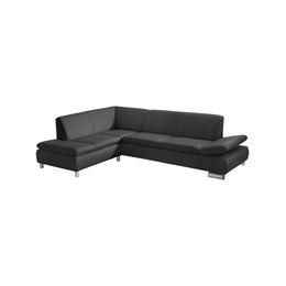 58 aufm Kessel ECKSOFA mit Ottomane links Kaye Bezug Kunstleder Metallfu&szlig; verchromt / schwarz | Gr.: onesize