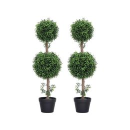 HOMCOM K&uuml;nstliche Pflanzen in Gr&uuml;n 18L x 18B x 91,6H cm | Gr.: onesize