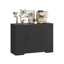 HOMCOM Sideboard in Schwarz 105L x 40B x 76H cm | Gr.: onesize
