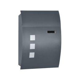 HOMCOM Briefkasten in Dunkelgrau 32L x 10B x 45H cm | Gr.: onesize