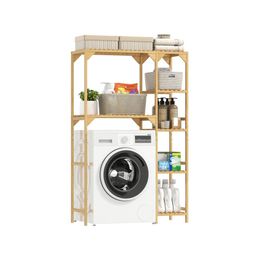 HOMCOM Waschmaschinenregal-100L x 40B x 157H cm-Naturholz | Gr.: onesize