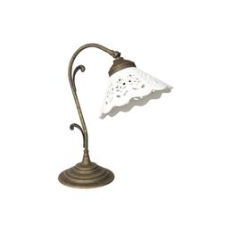 Licht-Erlebnisse Tischlampe (B)24.5 x (H)36 cm in Bronze Antik matt Wei&szlig; | Gr.: onesize