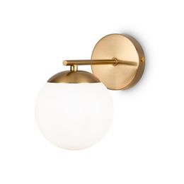 Licht-Erlebnisse Wandlampe (B)15 x (H)20 cm in Messing Wei&szlig; | Gr.: onesize