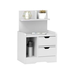 HOMCOM Nachttisch in Wei&szlig; 40L x 30B x 60H cm | Gr.: onesize