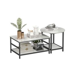 HOMCOM Beistelltisch in Schwarz & Wei&szlig; 80L x 54B x 41H cm | Gr.: onesize
