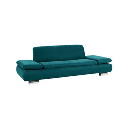58 aufm Kessel SOFA 2,5-Sitzer Kaye Bezug Veloursstoff Metallfu&szlig; verchromt / petrol | Gr.: onesize