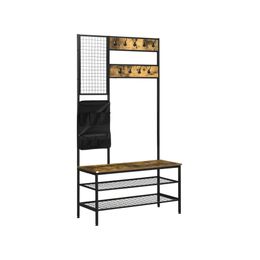 HOMCOM Garderobenst&auml;nder in Rustikal-Braun 100L x 40B x 185H cm | Gr.: onesize