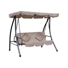 Outsunny Hollywoodschaukel in Beige & Schwarz 200L x 125B x 170H cm | Gr.: onesize