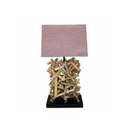 Licht-Erlebnisse Tischlampe (B)30 x (L)30 x (H)55 cm in Holz (Natur) Grau | Gr.: onesize