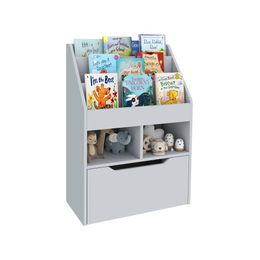 HOMCOM Kinderb&uuml;cherregal in Grau 60L x 29,9B x 90H cm | Gr.: onesize