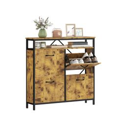 HOMCOM Schuhschrank in Rustikal-Braun 98L x 24B x 95H cm | Gr.: onesize