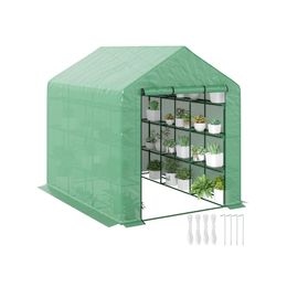 Outsunny Gew&auml;chshaus in Gr&uuml;n 244L x 180B x 210H cm | Gr.: onesize