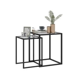 HOMCOM Beistelltisch Set in Schwarz 42L x 42B x 51H cm | Gr.: onesize