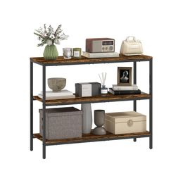 HOMCOM Konsolentisch-101L x 35B x 80H cm-Rustikal-Braun | Gr.: onesize