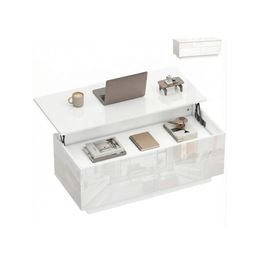 HOMCOM h&ouml;henverstellbarer Couchtisch in Hochglanzwei&szlig; 102L x 48B x 54,5H cm | Gr.: onesize
