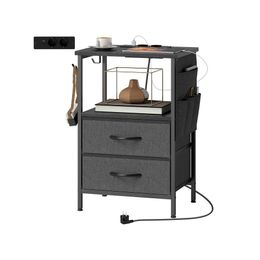HOMCOM Beistelltisch in Schwarz 40L x 30B x 60H cm | Gr.: onesize