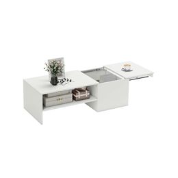 HOMCOM Kaffeetisch in Wei&szlig; 110L x 52B x 36H cm | Gr.: onesize