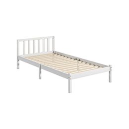 HOMCOM Bettgestell in Wei&szlig; 208L x 96B x 70H cm | Gr.: onesize