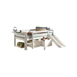 58 aufm Kessel KOJENBETT mit Rutsche Karolina 208x83x175 aus Massivholz in Wei&szlig; | Gr.: onesize
