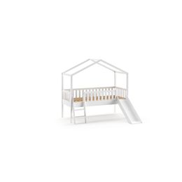58 aufm Kessel HAUSBETT mit Rutsche Kapua 209x202x192 aus Massivholz in Wei&szlig; | Gr.: onesize