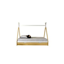 58 aufm Kessel ZELTBETT Karyn 5 206x158x98 aus Kiefer Massivholz in Wei&szlig;/natur | Gr.: onesize
