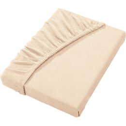 Biberna unisex Spannbetttuch sand, Gr&ouml;&szlig;e 1 St. 90x190 - 100x200 cm
