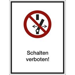 Kombizusatzschild mit Text f&uuml;r Verbotszeichen, Schalten verboten!, VE 10 Stk, Magnetfolie, LxHxT 200 x 150 x 0,85 mm kaiserkraft