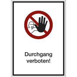 Kombizusatzschild mit Text f&uuml;r Verbotszeichen, Durchgang verboten, VE 10 Stk, Kunststoff, LxHxT 210 x 297 x 1 mm kaiserkraft