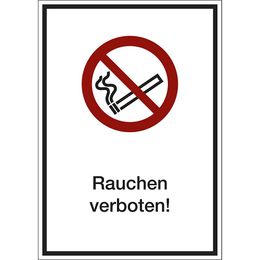 Kombizusatzschild mit Text f&uuml;r Verbotszeichen, Rauchen verboten, VE 10 Stk, Folie, LxHxT 210 x 297 x 0,1 mm kaiserkraft