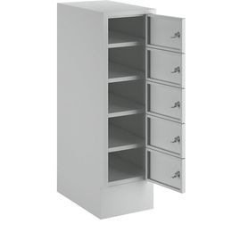 Wolf Wertfachschrank, 1 Abteil, lichtgrau, 5 F&auml;cher