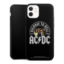 DeinDesign iPhone 12 mini Handy Slim Case extra d&uuml;nn Silikon Handyh&uuml;lle schwarz H&uuml;lle Acdc Official Licensed Product Rock Silikon Slim Case
