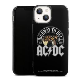 DeinDesign iPhone 13 Mini Handy Slim Case extra d&uuml;nn Silikon Handyh&uuml;lle schwarz H&uuml;lle Acdc Official Licensed Product Rock Silikon Slim Case
