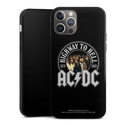 DeinDesign iPhone 12 Pro Handy Slim Case extra d&uuml;nn Silikon Handyh&uuml;lle schwarz H&uuml;lle Acdc Official Licensed Product Rock Silikon Slim Case