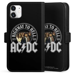 DeinDesign iPhone 11 Handy Klapph&uuml;lle Handyh&uuml;lle aus Kunst Leder schwarz Flip Case Acdc Official Licensed Product Rock Sideflip mit Lasche