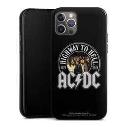 DeinDesign iPhone 12 Pro Handy Silikon H&uuml;lle Case schwarz Handyh&uuml;lle Acdc Official Licensed Product Rock