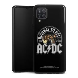 DeinDesign Galaxy A12 Handy Silikon H&uuml;lle Case schwarz Handyh&uuml;lle Acdc Official Licensed Product Rock